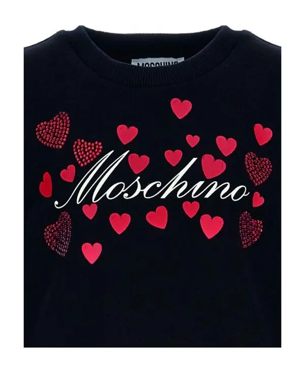 Moschino Long Sleeve Sweatshirt With Heart Embellishments