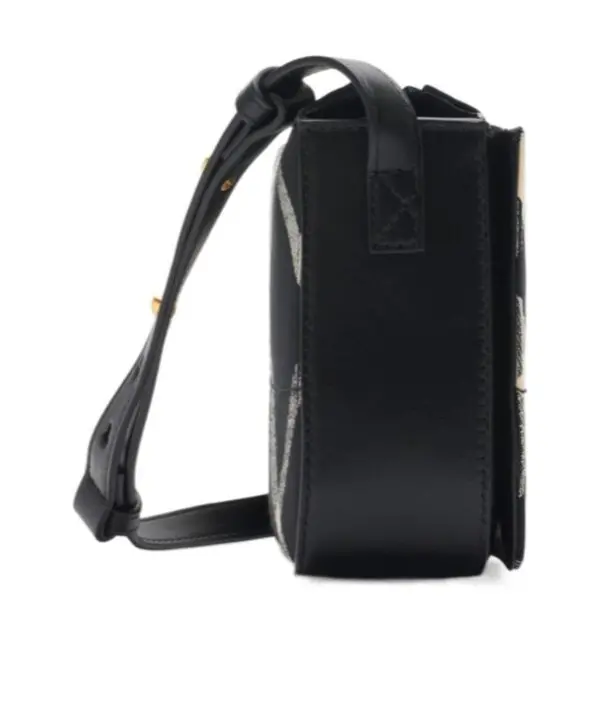 Burberry Snip Checked Crossbody Bag - Black