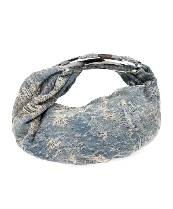DIESEL® Grab-d Distressed Denim Hobo Bag