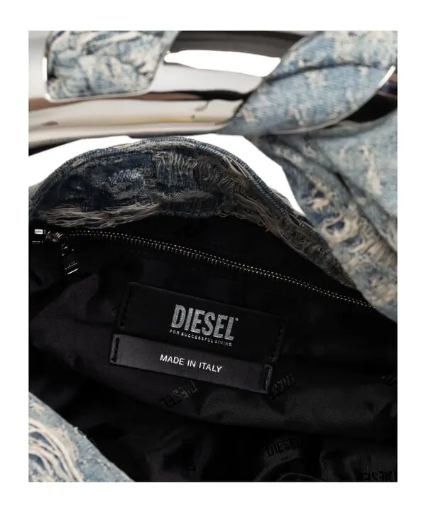 DIESEL® Grab-d Distressed Denim Hobo Bag