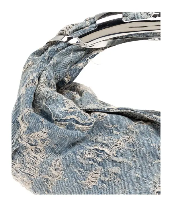 DIESEL® Grab-d Distressed Denim Hobo Bag