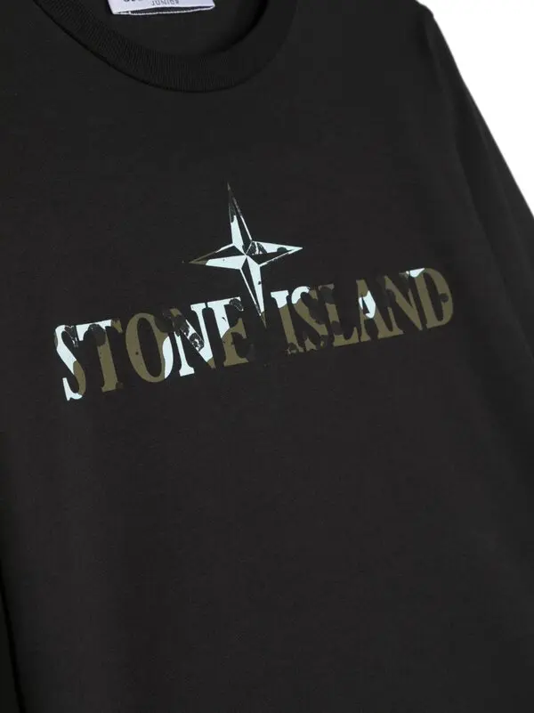 Stone Island Logo Print Long-sleeve T-shirt
