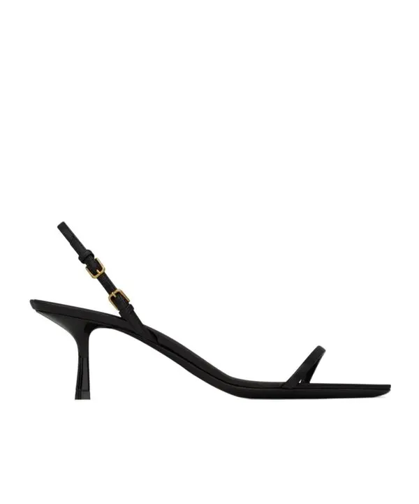 Saint Laurent Jaspe Sandals In Smooth Leather - Black