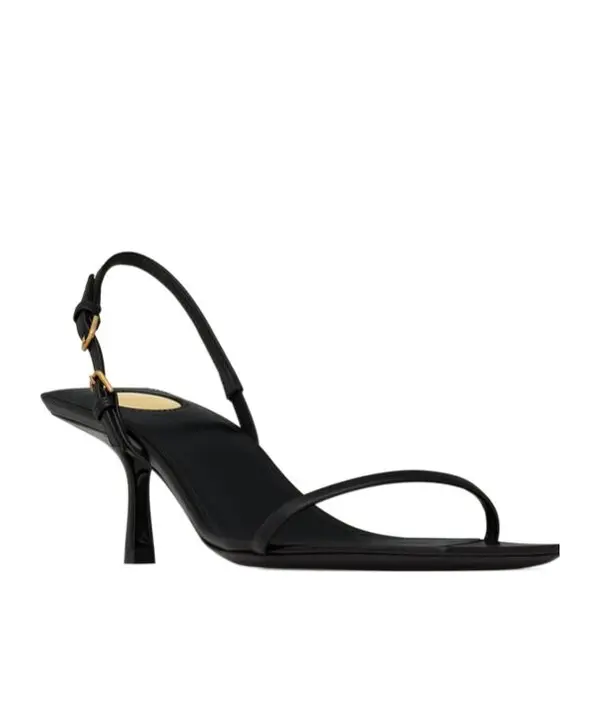 Saint Laurent Jaspe Sandals In Smooth Leather - Black
