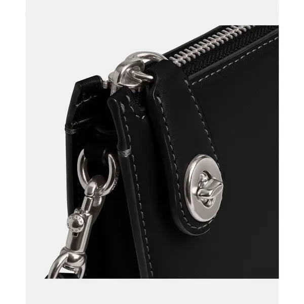 COACH Leather Mini Shoulder Bag With Logo Detail