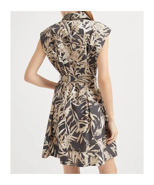 Brunello Cucinelli Abstract Print Sleeveless Mini Dress