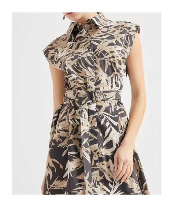 Brunello Cucinelli Abstract Print Sleeveless Mini Dress