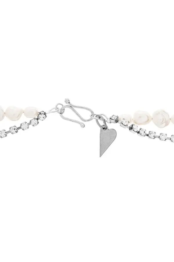 FORTE_FORTE Pearl And Crystal Layered Necklace - White