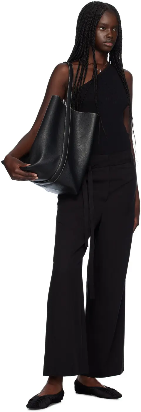 TOTEME Belted Flared Trousers - Black