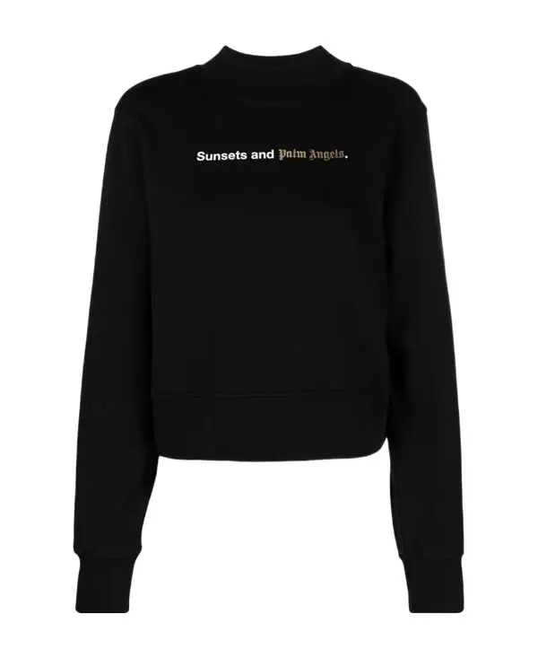 Palm Angels Sunsets Printed Mock Neck Sweatshirt