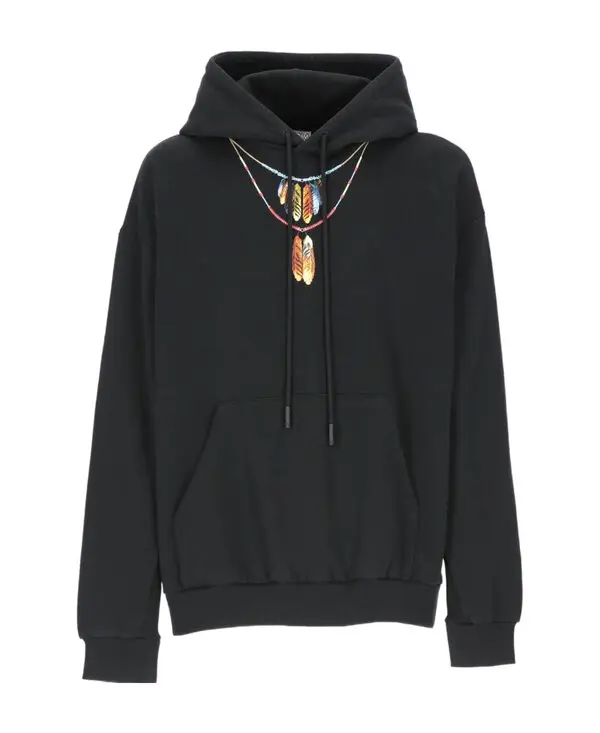 MARCELO BURLON COUNTY OF MILAN Graphic-printed Drawstring Hoodie - Black