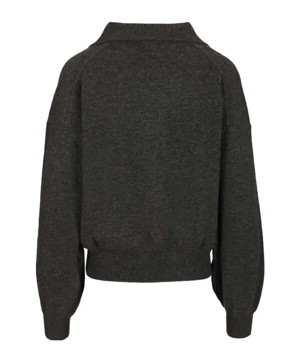 LISA YANG Katriel Polo Knitted Sweater - Grey