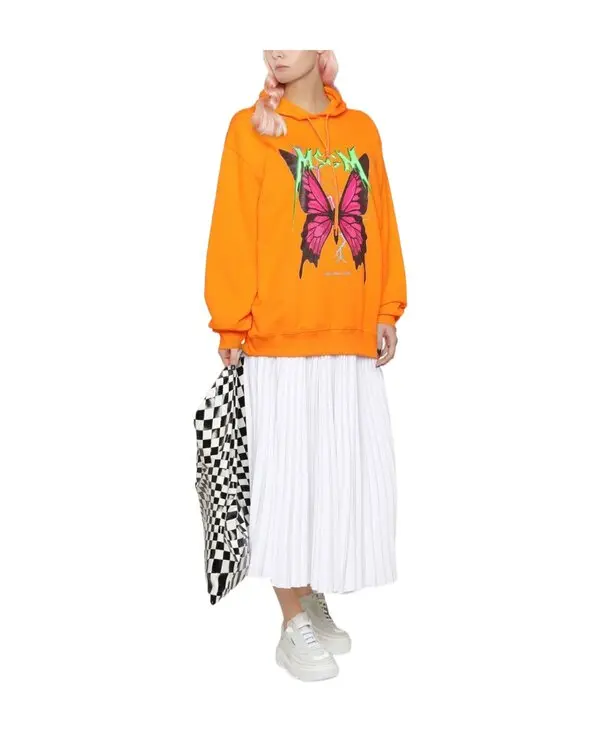 MSGM Graphic Print Cotton Hoodie