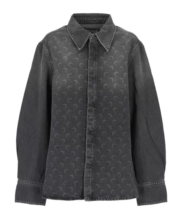 MARINE SERRE Printed Denim Shirt