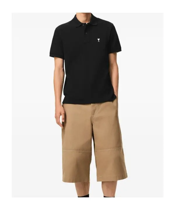AMI Paris Logo Embroidered Short Sleeved Polo Shirt
