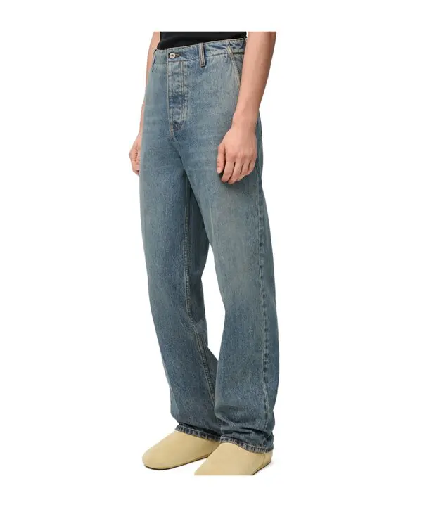 Loewe Wide Leg Jeans In Denim - Washed Denim
