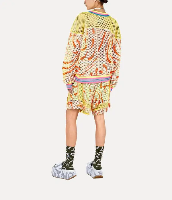 VIVIENNE WESTWOOD Mesh Sweatshirt With Graphic Print - Nude
