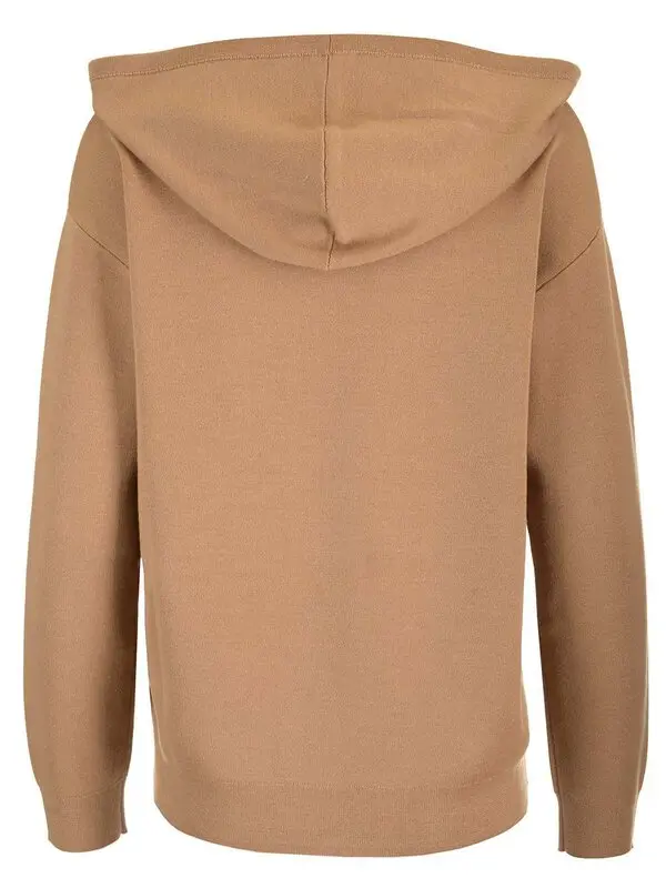 Max Mara Maxmaragram" Jacquard Wool Hoodie - Camel