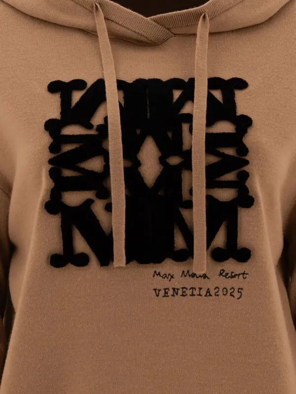 Max Mara Maxmaragram" Jacquard Wool Hoodie - Camel