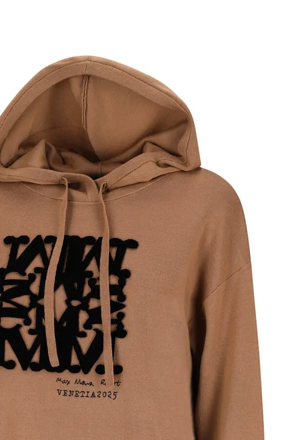 Max Mara Maxmaragram" Jacquard Wool Hoodie - Camel