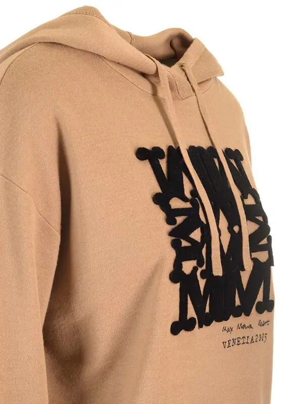 Max Mara Maxmaragram" Jacquard Wool Hoodie - Camel