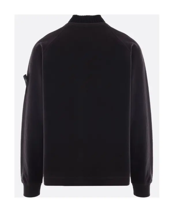 Stone Island Compass-motif Mock Neck Layered Sweatshirt