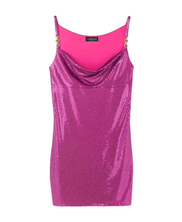 Versace Metal Mesh Mini Dress With Medusa Hardware