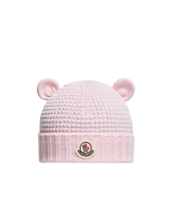 Moncler Teddy Bear Ears Beanie - Light Pink