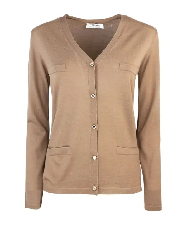 Max Mara V-neck Cardigan With Button Closure And Pockets