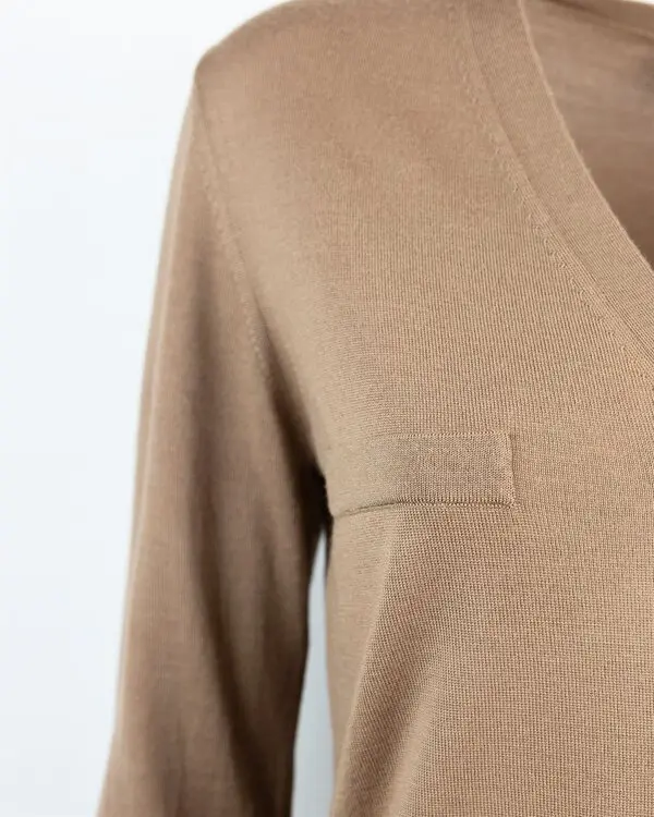 Max Mara V-neck Cardigan With Button Closure And Pockets