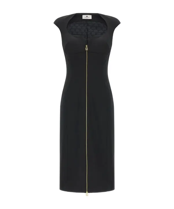 Elisabetta Franchi Zip-front Sleeveless Sheath Dress