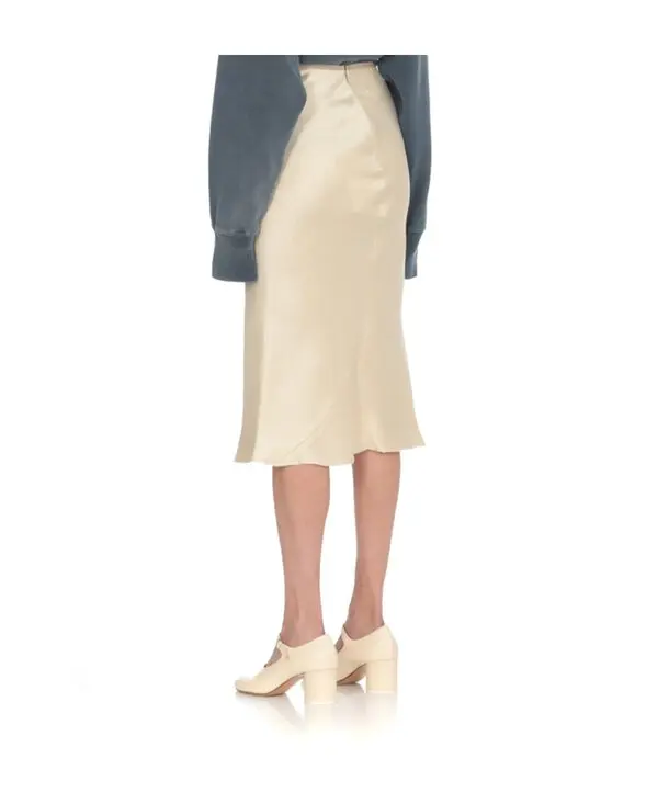 MAISON MARGIELA High Waist Flared Hem Skirt