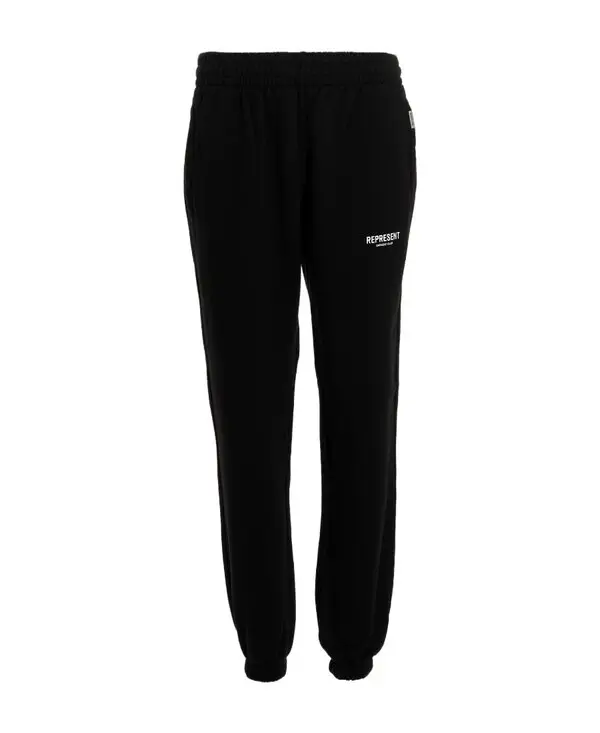 REPRESENT Logo Printed Slim Cut Trousers - Black