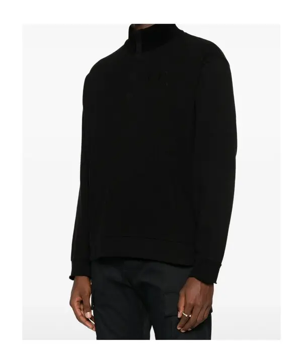 C.P. COMPANY Logo-embroidered Half-zip Sweatshirt - Black