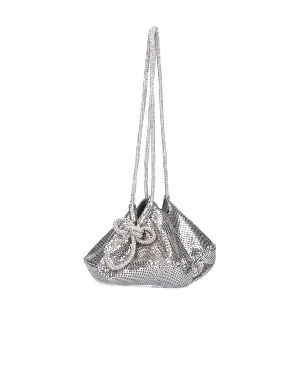 Kara Crystal Knot Shoulder Bag - Gray