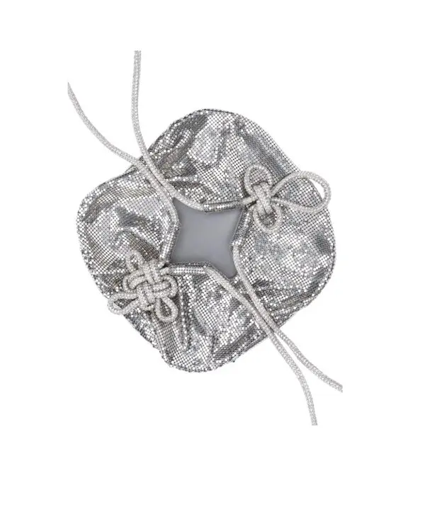 Kara Crystal Knot Shoulder Bag - Gray