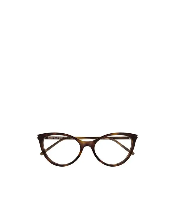Saint Laurent Cat-eye Frame Glasses With Logo Detail - Black