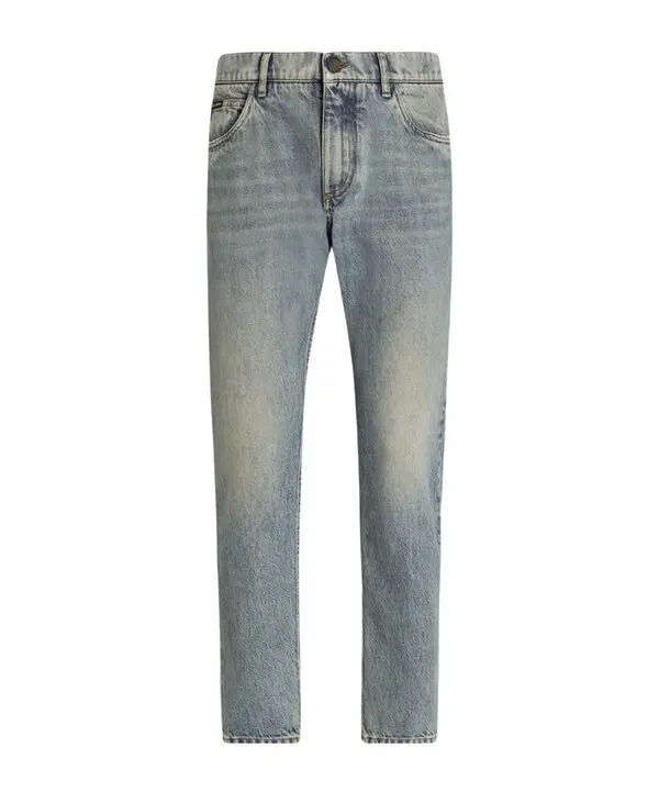 Dolce & Gabbana Logo Plaque Straight Leg Jeans