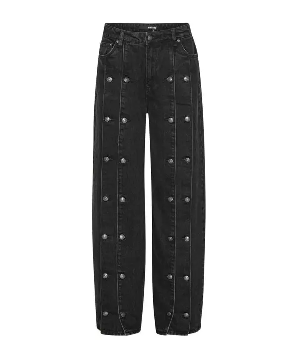 ROTATE BY BIRGER CHRISTENSEN Button-detail Wide Jeans - Black