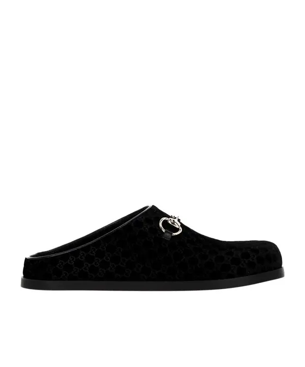 Gucci Monogrammed Slip-on Sandals