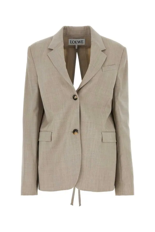 Loewe Single-breasted Tailored Jacket - Light Beige