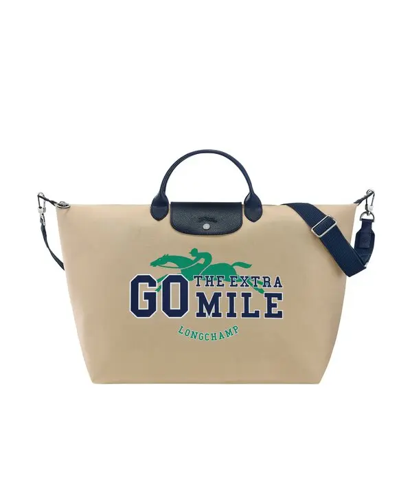 Longchamp Le Pliage Cotton Holdall With Printed Pattern And Adjustable Strap