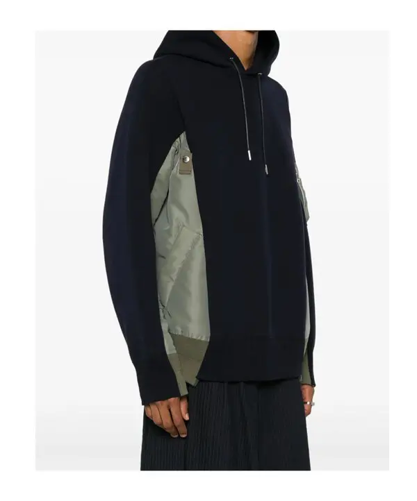 Sacai Panelled Drawstring Hoodie