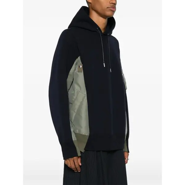 Sacai Panelled Drawstring Hoodie
