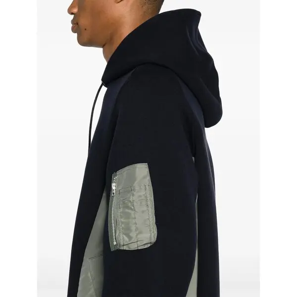 Sacai Panelled Drawstring Hoodie