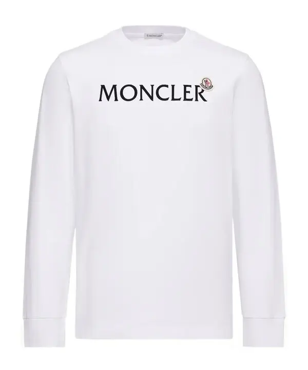 Moncler Logo Long Sleeve T-shirt - White