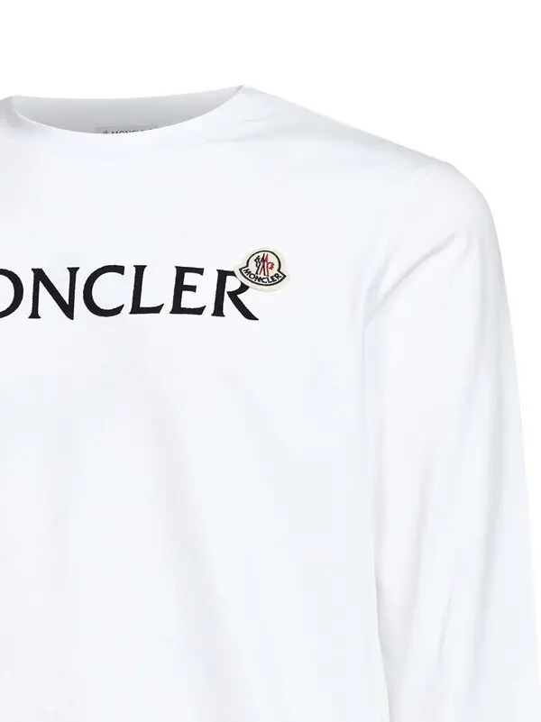 Moncler Logo Long Sleeve T-shirt - White