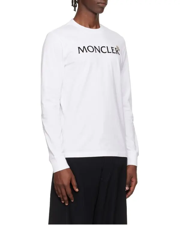 Moncler Logo Long Sleeve T-shirt - White