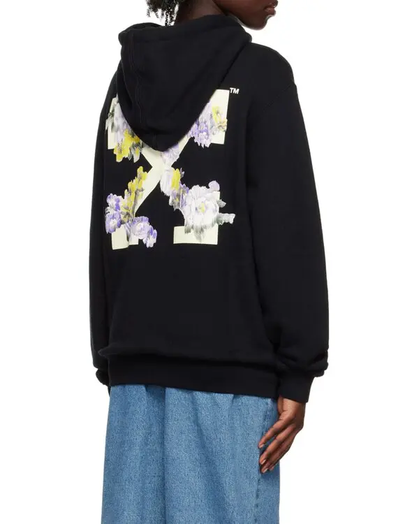 Off-White Floral Arrows Hoodie - Black