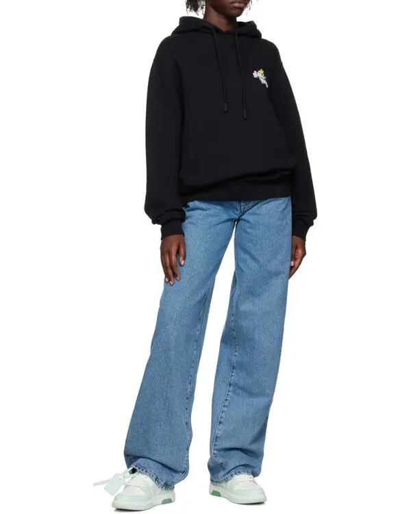 Off-White Floral Arrows Hoodie - Black